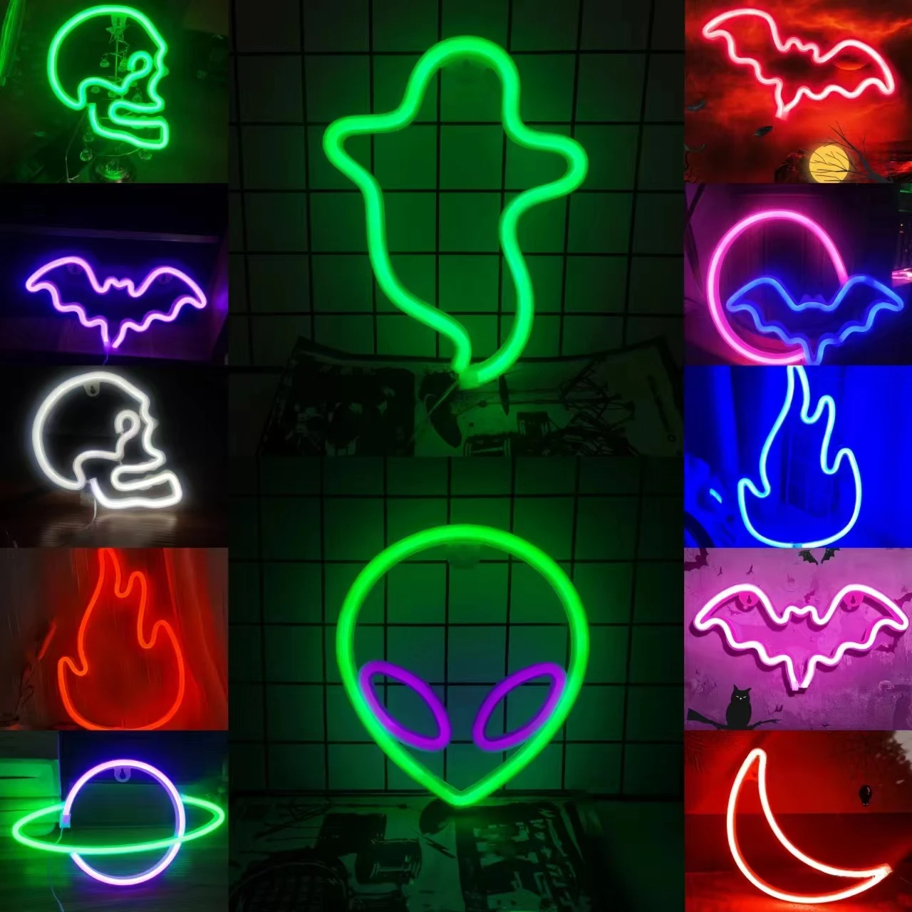 Halloween-neon-lights-USB-battery-powered-Halloween-room-party-game-room-bedroom-party-LED ...