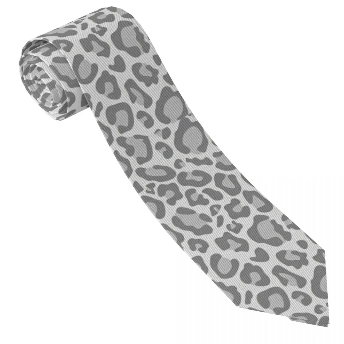 Light Gray Leopard Tie Retro Trendy Neck Ties For Men Women Wedding ...