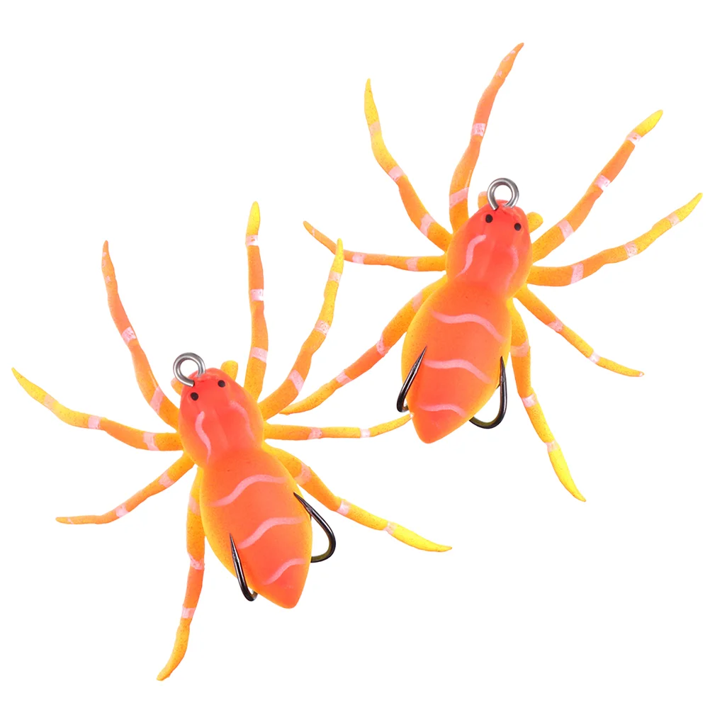 2-Pcs-Simulated-Spider-Lure-Bait-Sea-Fishing-Gear-Supplies-2pcs-Orange ...