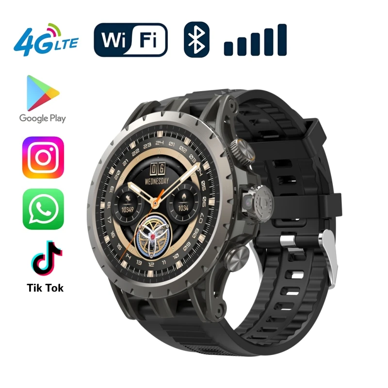 Q85 Android Smart Watch Men GPS 256GB 90°Rotation Camera 4G SIM Card ...