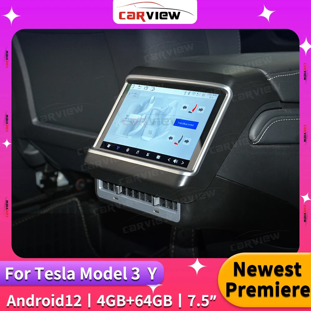 CARVIEW 7.5 inch Screen For Tesla Rear Display Air Conditioner Control ...