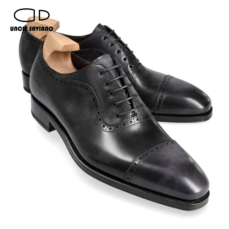 Uncle-Saviano-Oxford-Men-Shoes-Brogue-Luxury-Designer-Genuine-Leather ...