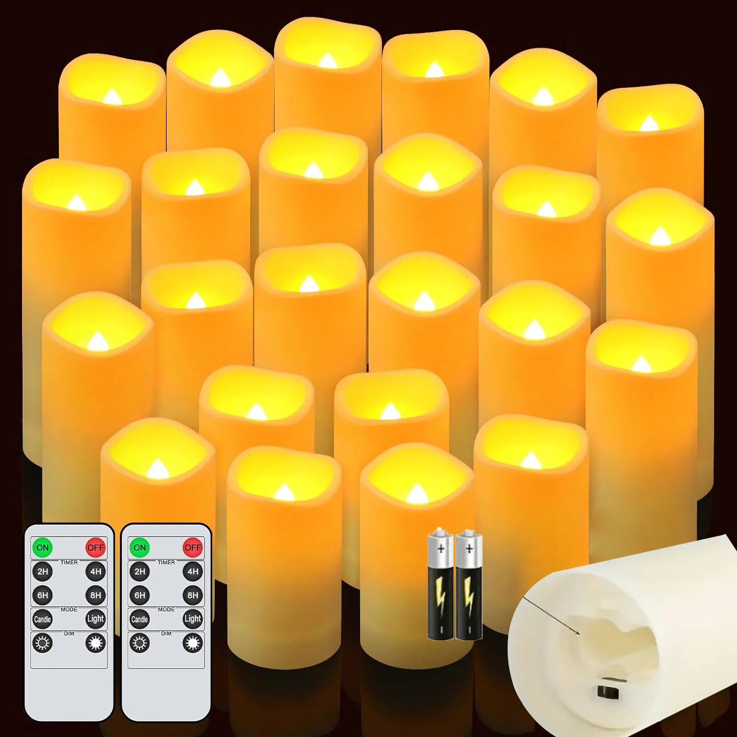 Velas-Led-sin-llama-con-pilas-velas-decorativas-impermeables-luz-de ...