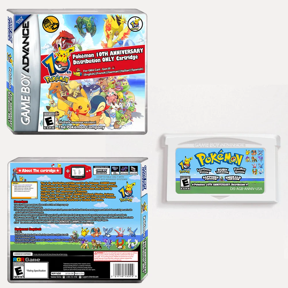 GBA-Game-Cartridges-Video-Game-Console-Card-GBA-Pok-mon-10th ...