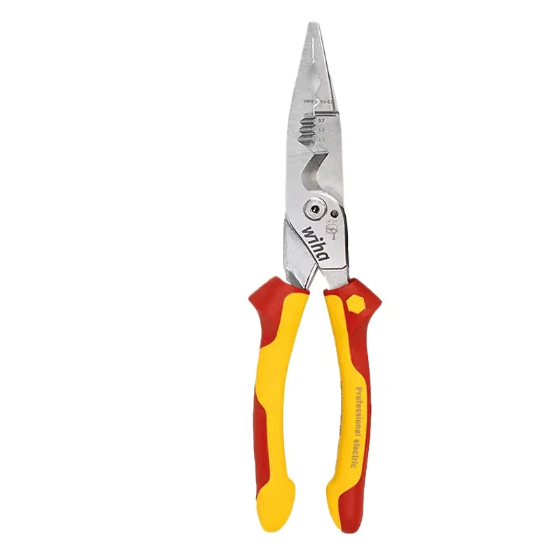 WIHA 8 in 1 Insulated Pliers 1000V VDE Snip Nose Wire Stripping plier ...