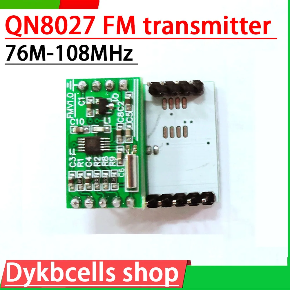 QN8027 FM transmitter module 76-108MHz audio FM Stereo wireless transmission support RDS stereo ...