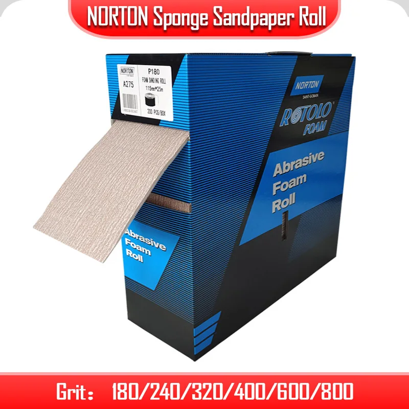 NORTON Sponge Sandpaper Roll 200 Sheets/BOX For Polishing Car Sheet ...