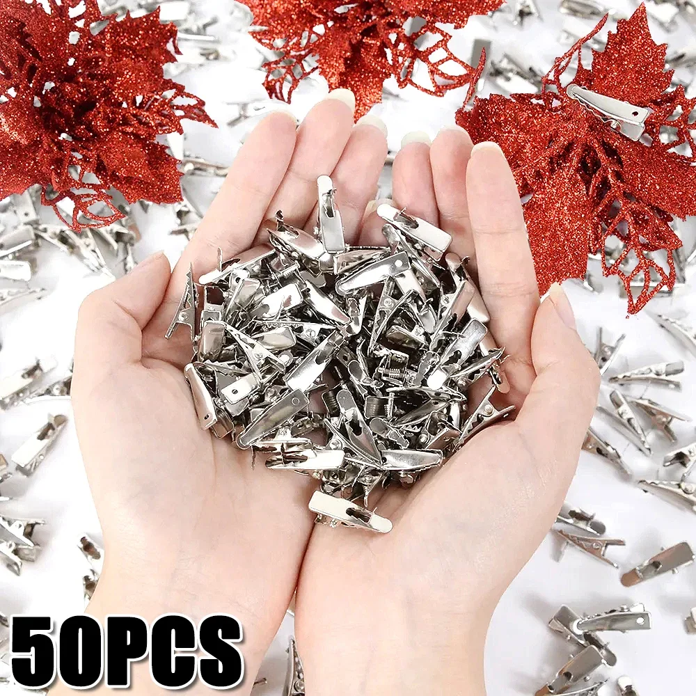 50-20-10-1Pcs-Christmas-Flower-Fixed-Clip-Mini-Metal-Clips-XmasTree ...