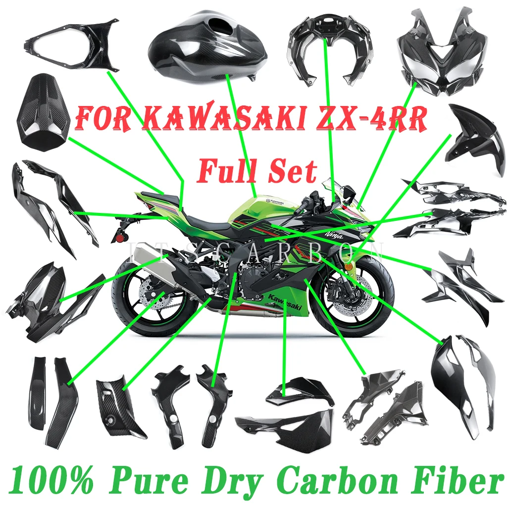 For-Kawasaki-ZX4R-ZX4RR-ZX-4RR-2023-2024-Motorcycle-Pure-Full-Carbon ...