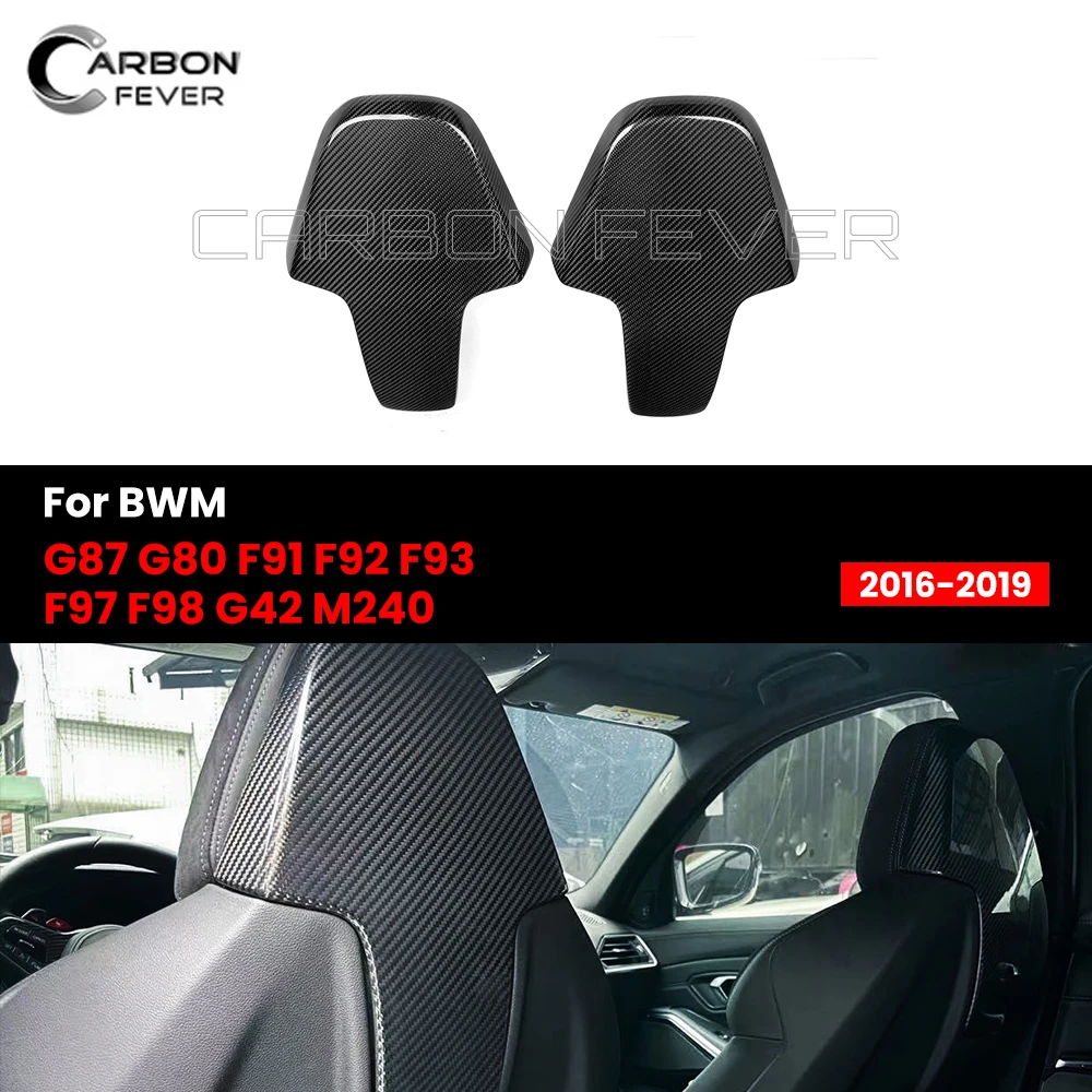Real Dry Carbon Fiber Seat Back Cover Car Trim For BMW G87 G80 F91 F92 ...