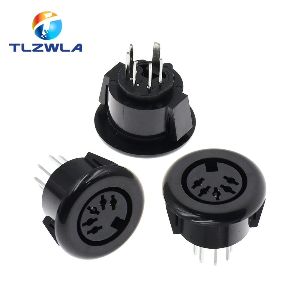 100PCS-Black-DS-5-07A-round-five-pin-S-video-connector-round-5-pin ...