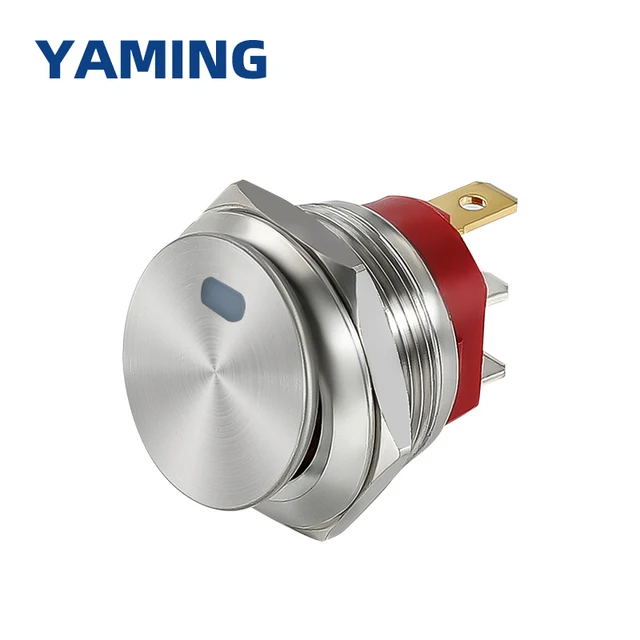 22mm Metal Button Rocker Switch Stainless Steel 220V 15A Self-locking ...