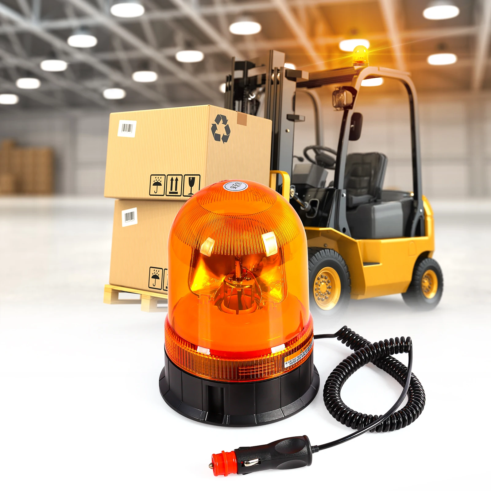 Amber Magnetic Strobe Light 12/24V Flashing Warning Beacon Lamp for Car ...