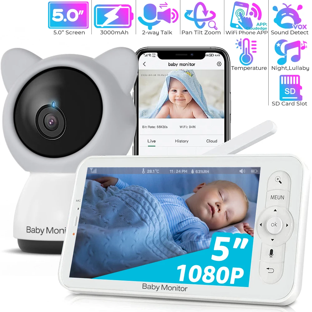 5-Baby-Monitor-with-Camera-Wifi-Phone-App-1080P-Pan-Tilt-4X-Zoom-Night ...