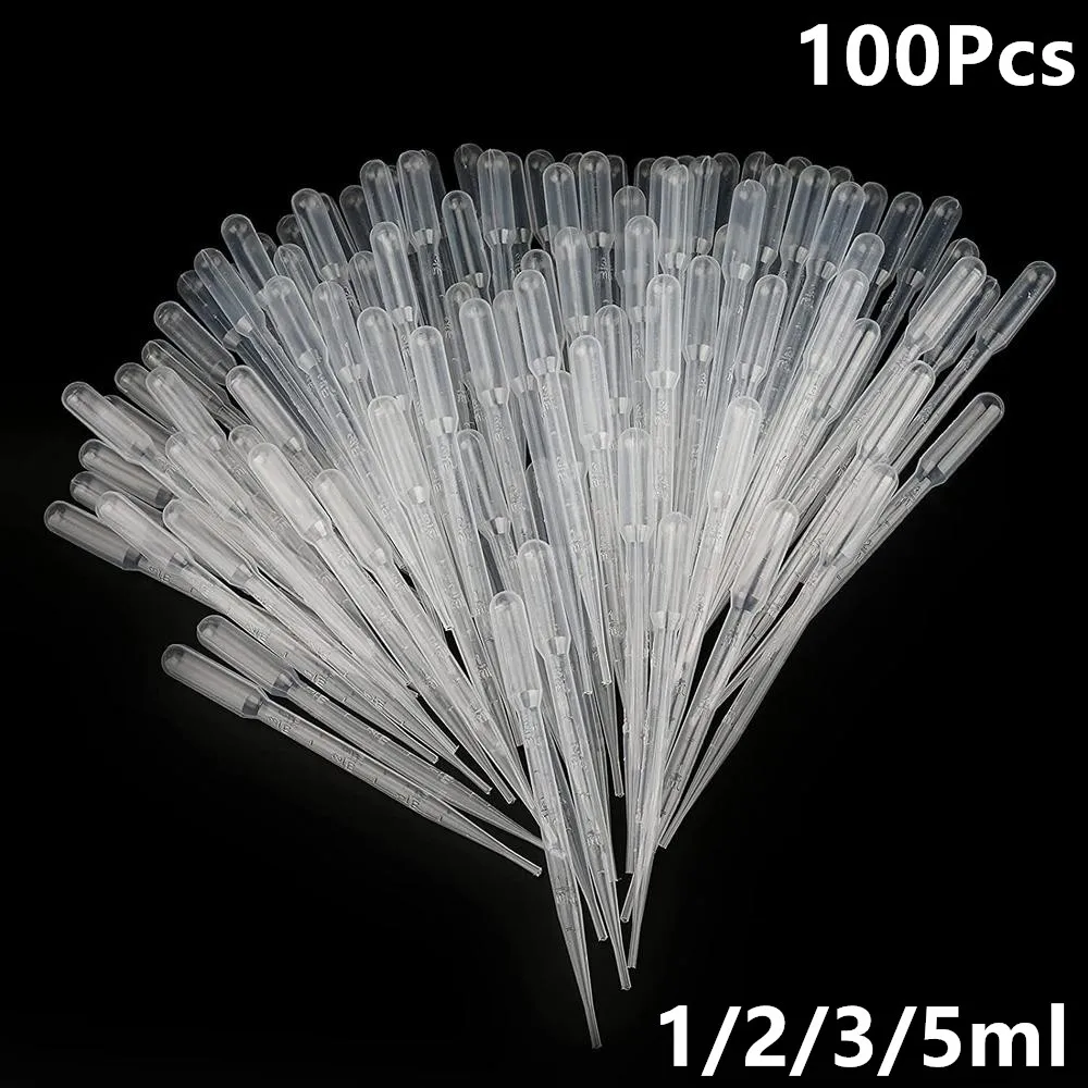 1/2/3/5ML 100Pcs Practical Transparent Pipettes Disposable Plastic Eye ...