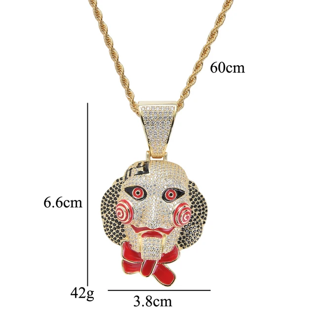 Pendentif Colliers Hip Hop Glafe Out CZ 6IX9INE CLOWN 69