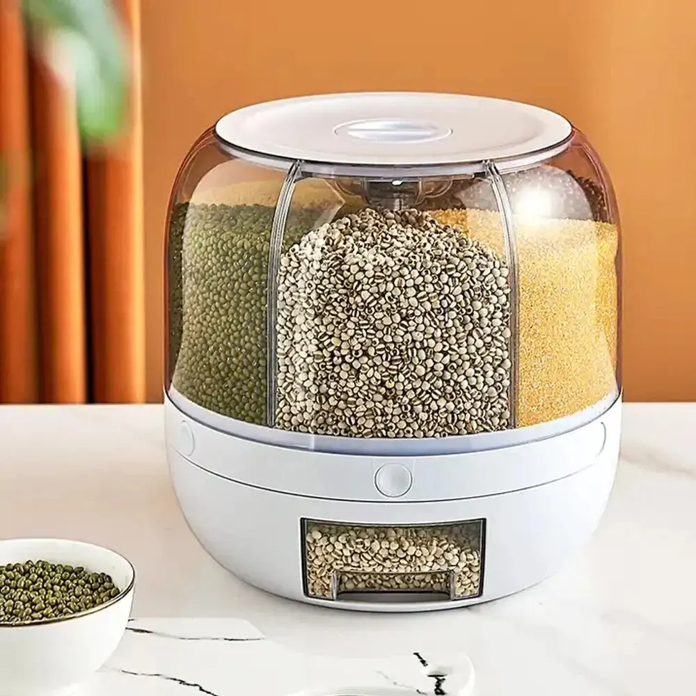 Kitchen-Grain-Storage-Container-Dispenser-360-Rotation-One-Click-Output ...