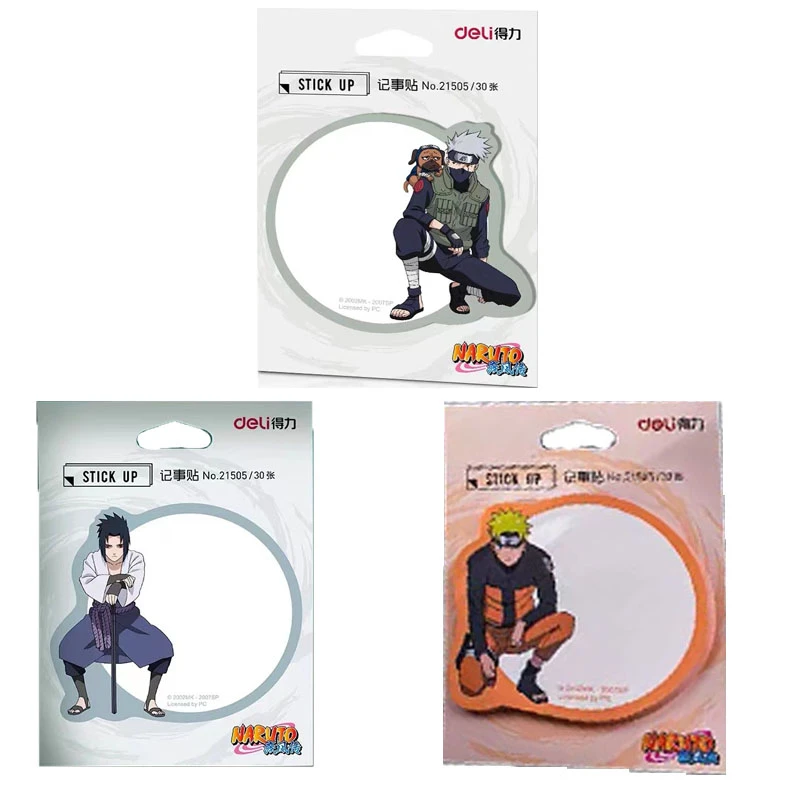 Deli 21505 Pad Notes Sticky Note NARUTO Memo Pads Three Style Office ...