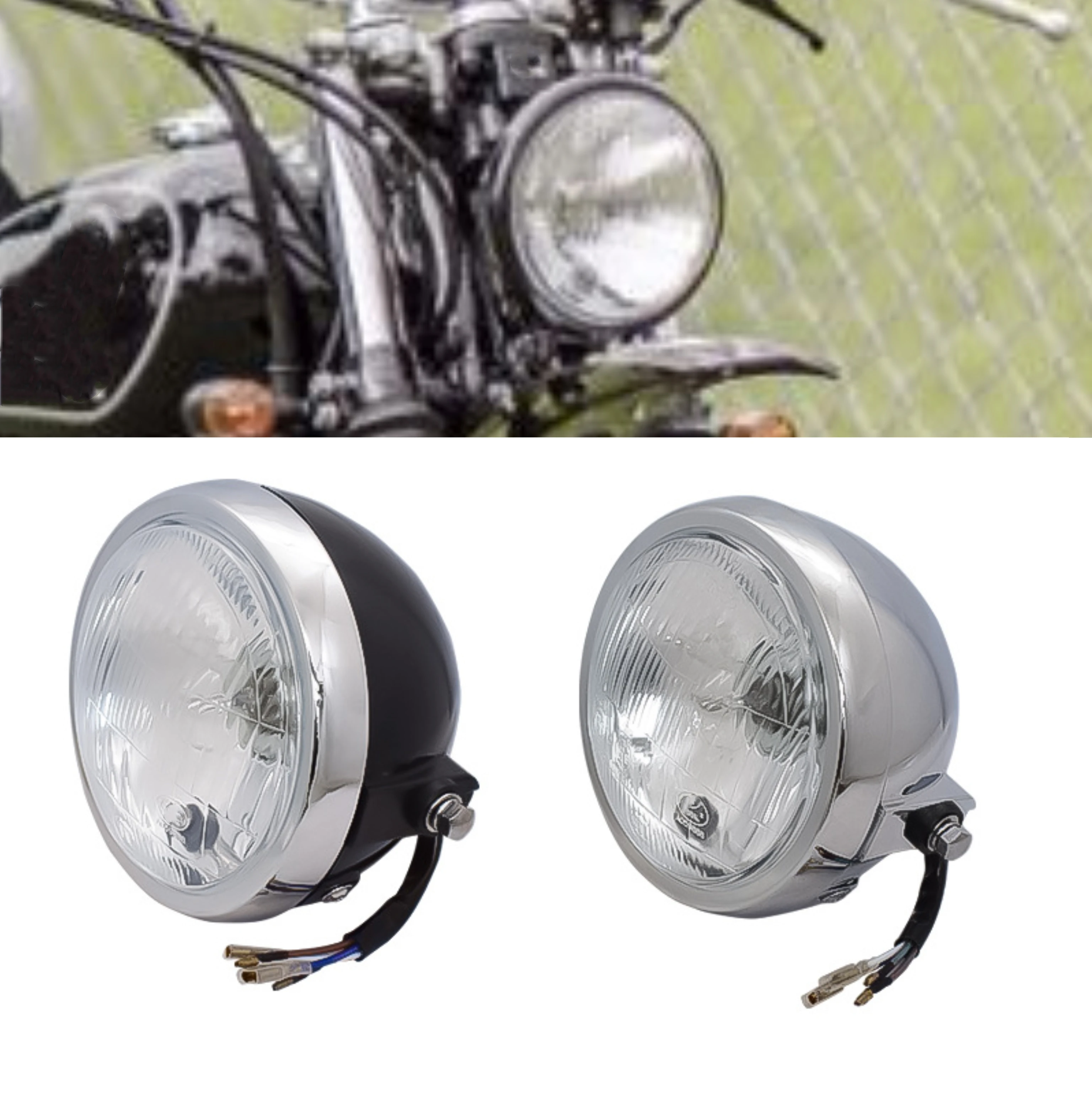 Universal-Motorcycle-Headlight-Round-Headlamp-12V-Head-Light-for-Honda ...