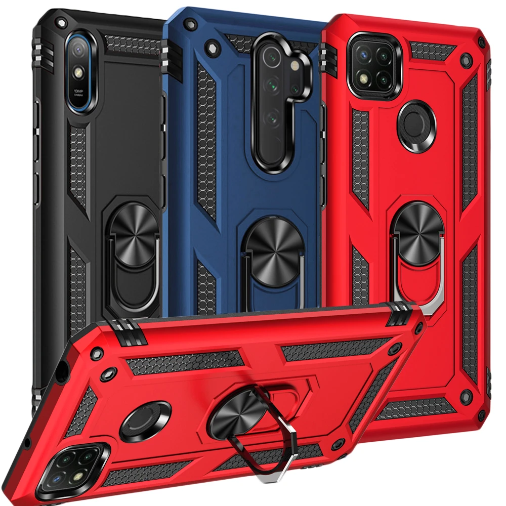 Shockproof Armor For Xiaomi Redmi 9c Nfc 9 9a 9at 9i 9t Case Ring Stand ...