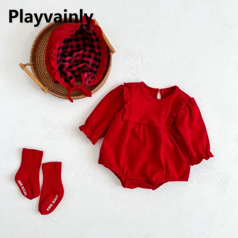 Baby-Clothes-Autumn-Baby-Girl-Bodysuit-Red-Hundred-Days-Full-Moon ...