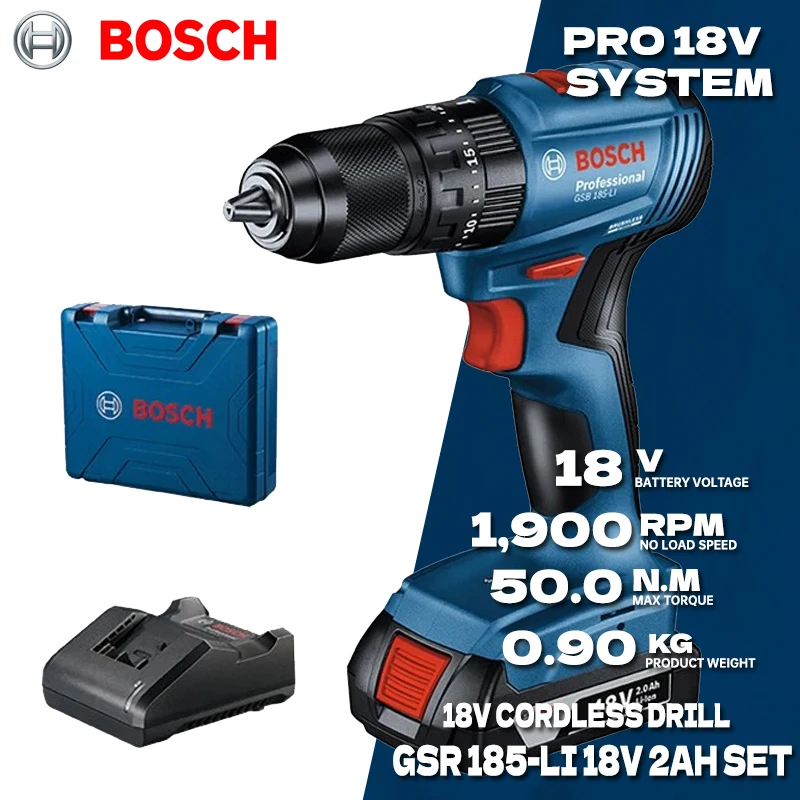 Bosch-GSR-185-LI-Cordless-Drill-Driver-Electric-Screwdriver-For-Metal ...