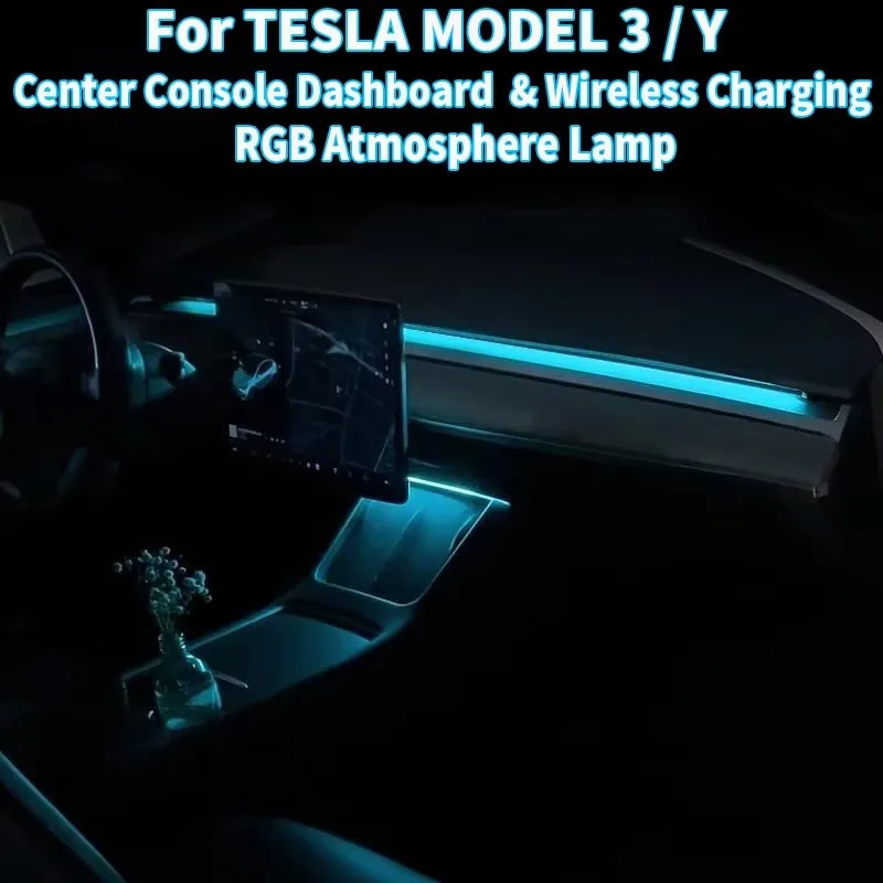 Center Console Dashboard Wireless Charging Light For Tesla Model 3 Y ...