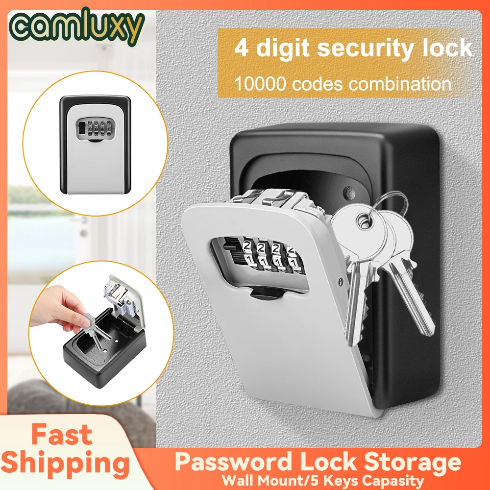 Camluxy-Password-Lock-Storage-Box-Wall-Mount-4-Digit-Combination-Metal ...