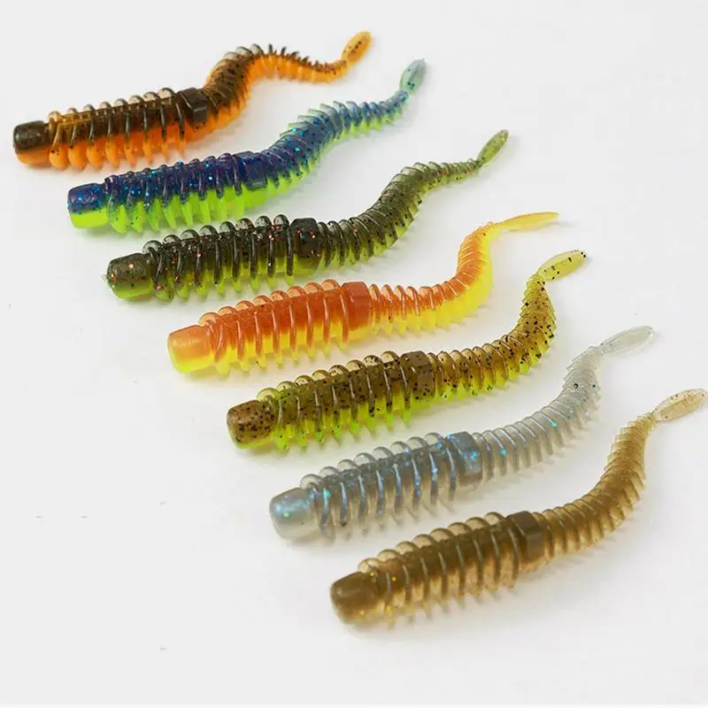 Fishing-Worm-Bait-10pcs-Soft-Worm-Fishing-Lure-Glitter-Dense-Salt-Grain ...