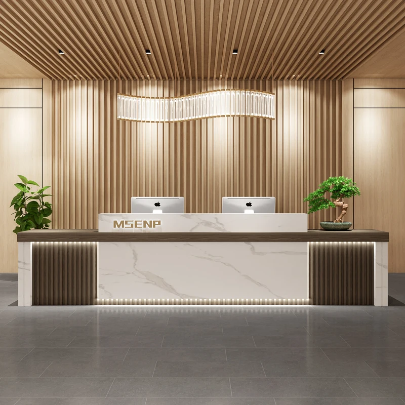 Hotel-Wooden-Salon-Reception-Desk-Front-Clinic-Counter-Commercial ...