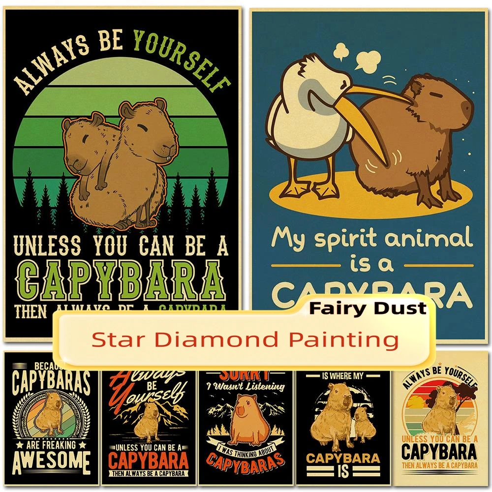 Capybara-Diy-Fairy-Dust-Diamond-Painting-Kit-Embroidery-Funny-Kawaii ...