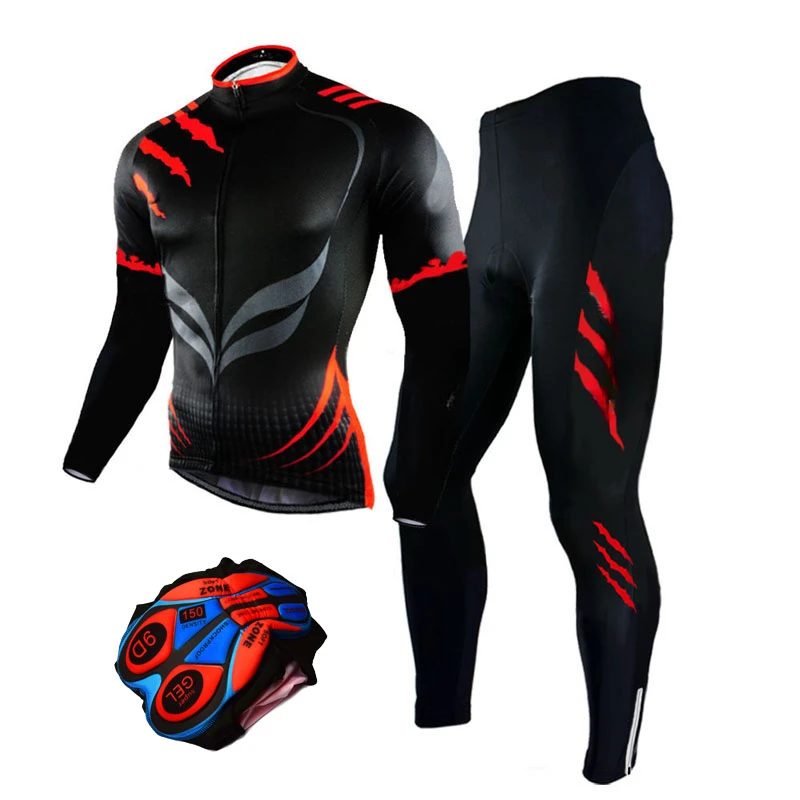 Conjunto-de-ropa-de-ciclismo-para-hombre-Jersey-de-manga-larga-para ...