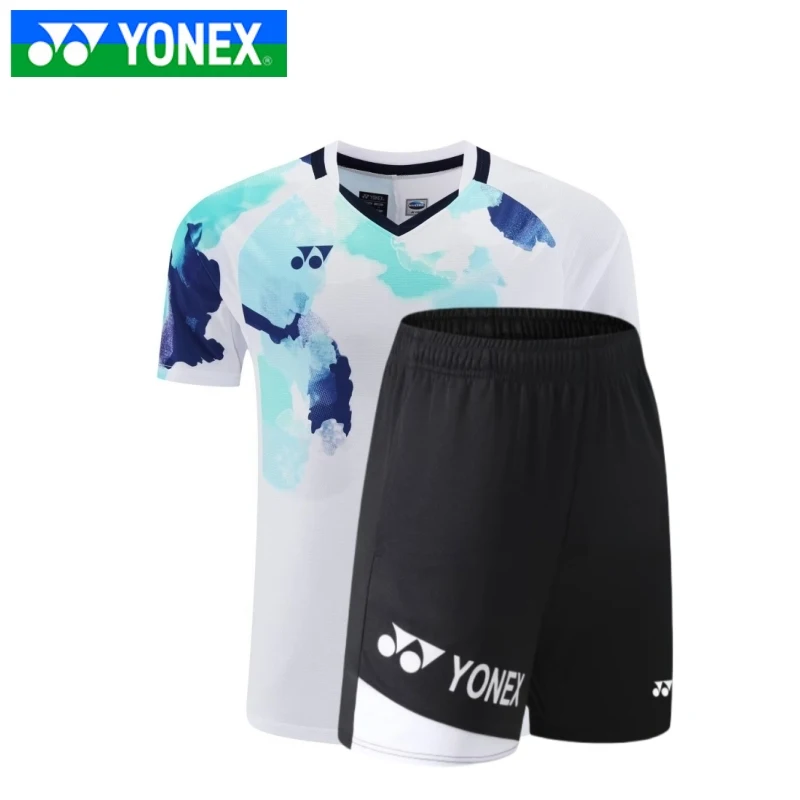 YONEX-Summer-Shorts-Set-Breathable-quick-drying-short-sleeve-men-s-badminton-suit-Tennis-suit ...