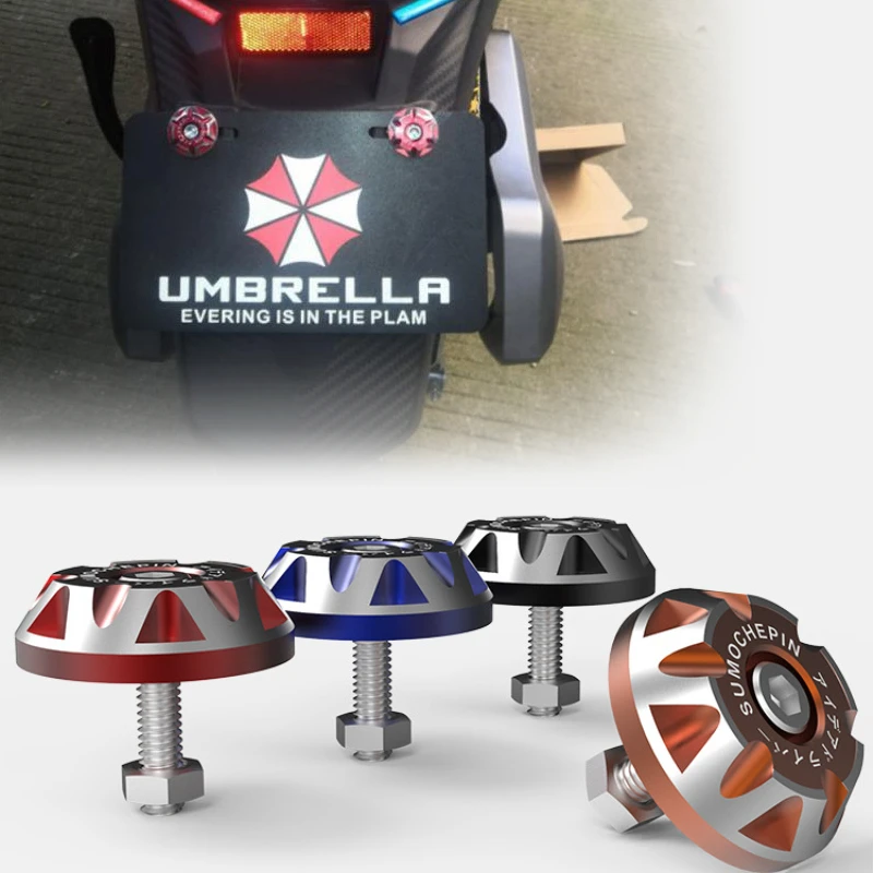 2Pcs-Motorcycle-License-Plate-Screw-Cover-Shell-CNC-6MM-Holes-License ...