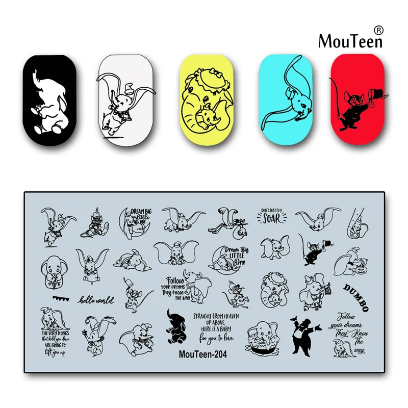 Disney-Big-Dumbo-Nail-Stamp-Fly-Elephant-Nail-Stamping-Plate-for-Nail ...