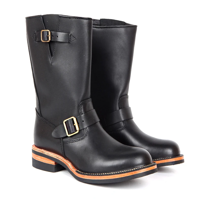 European-American-Designer-High-top-Engineer-Boots-Long-Boots-Men-Cow ...