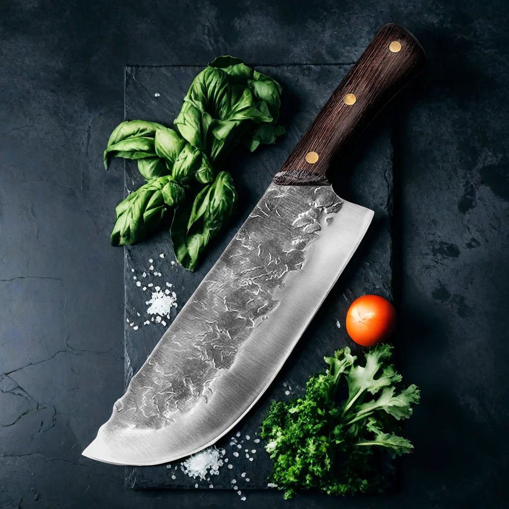 Handmade-Forged-Kitchen-Knife-Butcher-Meat-Chopping-Cleaver-Chinese ...