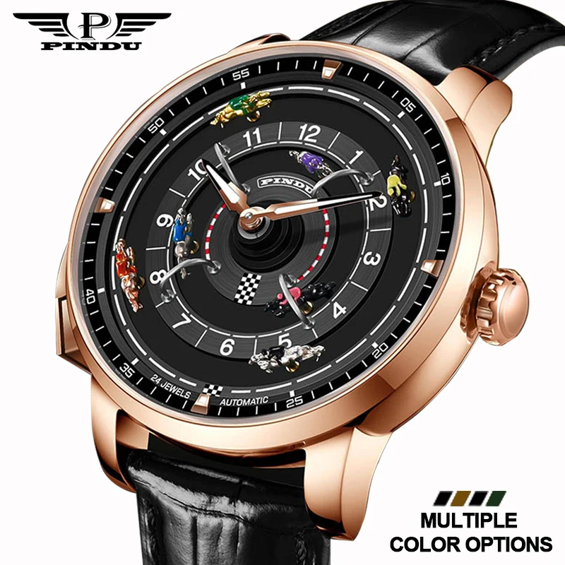 PINDU NEW Horse Gambling Series Men's Full Automatic Mechanical Watch ...