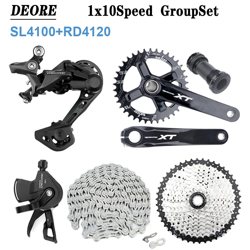 Deore M4100 1x10 Speed Bike Derailleurs M4120 Shifter With Crank VG X10 ...