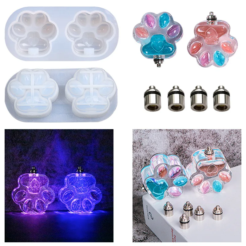 2pcs Cat Claw Shape Silicone Resin Molds Casting Epoxy Jewelry Making ...