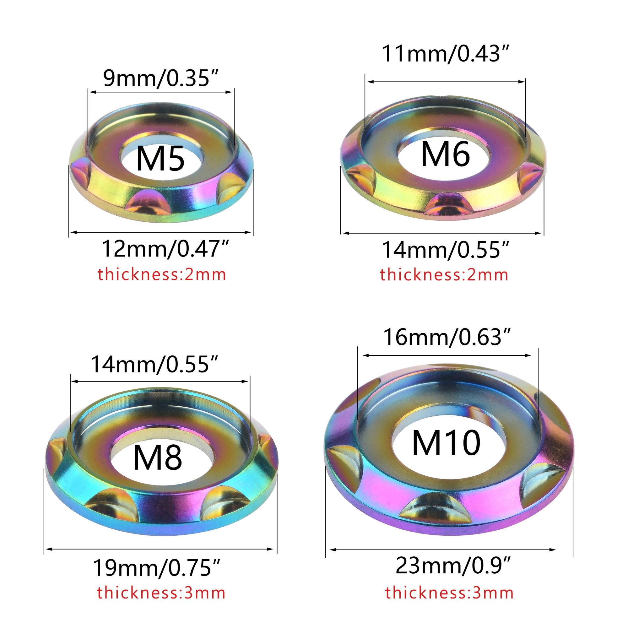 RONDELLE,Titanium-M5--rondelle en titane M5 M6 M8 M10, joint étagé pour ...