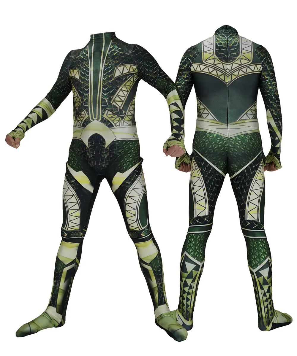 Traje de Cosplay de Aquaman para Halloween, traje de superhéroe Arthur Curry Orin Zentai, monos ...