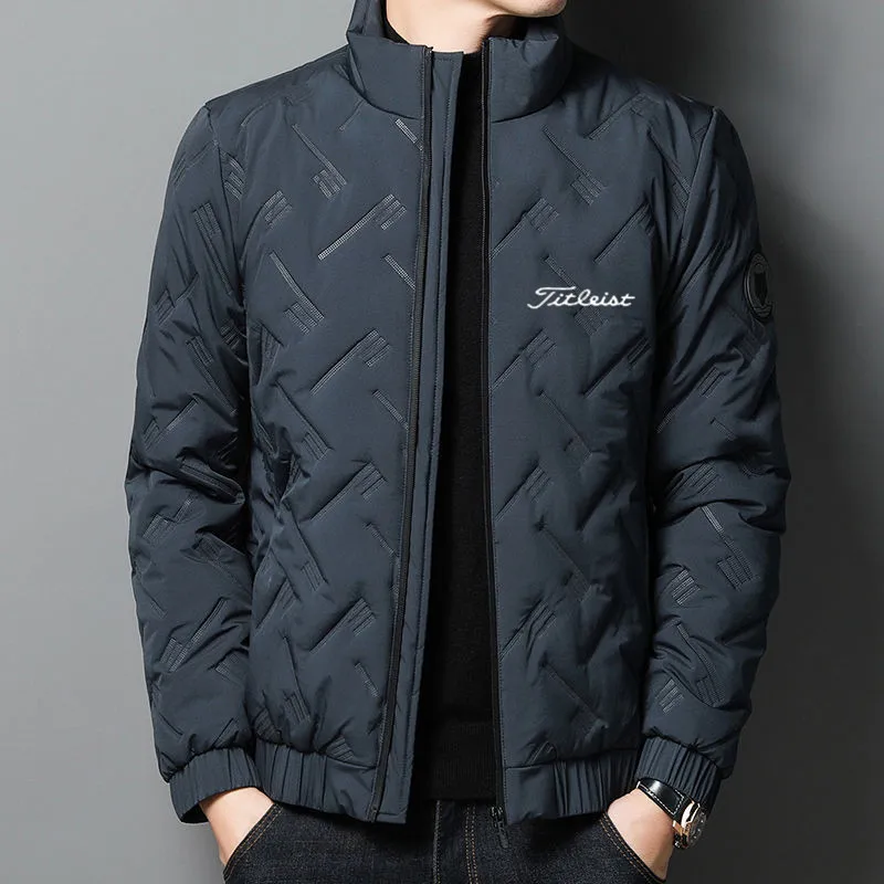 남성 스포츠 재킷 착용 트렌드 캐주얼 윈드 브레이커 남자 골프 겉옷 코튼 다운 재킷 봄버 재킷 플러스 5xl 골프웨어 2022