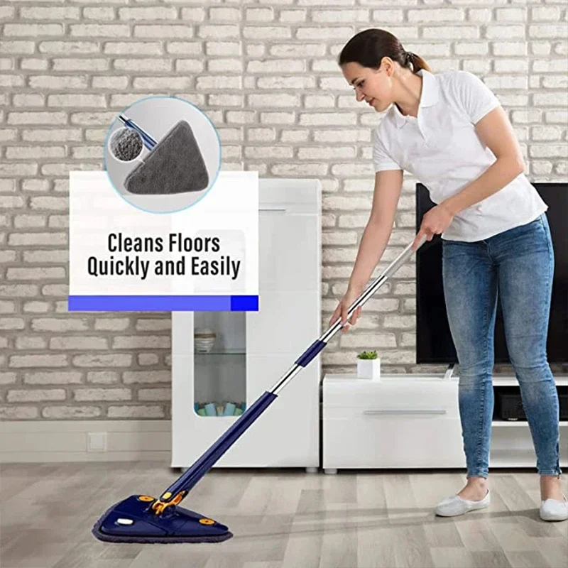 360-Swivel-Telescopic-Triangle-Mop-Swivel-Cleaning-Mop-Adjustable ...