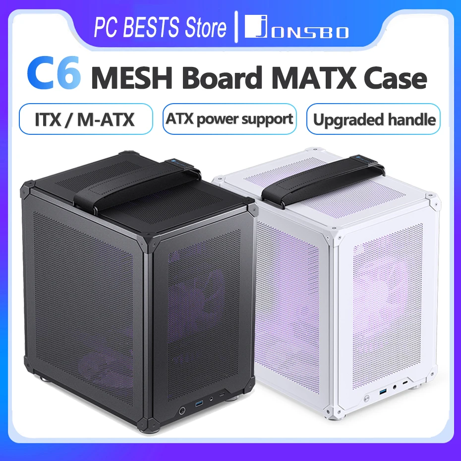 Jonsbo C6 Case Matx Itx Mesh Boards Type-c Atx Power Supply Desktop ...