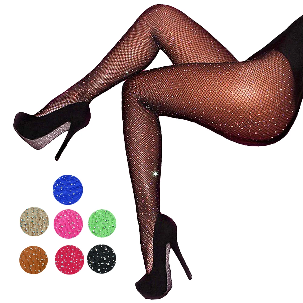 Women's Fishnet Tights Rhinestones | Women's Glitter Fishnet Tights - Women's Fishnet - Aliexpress