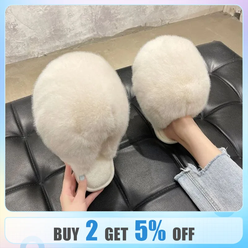 Women-Fluffy-Slipper-Winter-Indoor-Outdoor-Warm-Fuzzy-Slippers-House ...