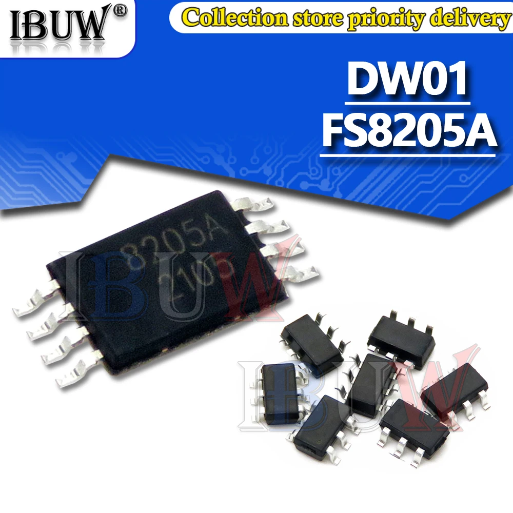 20PCS ( DW01+ 8205A ) Each 10pcs FS8205A FS8205 combination SOP23-6 battery protection chip