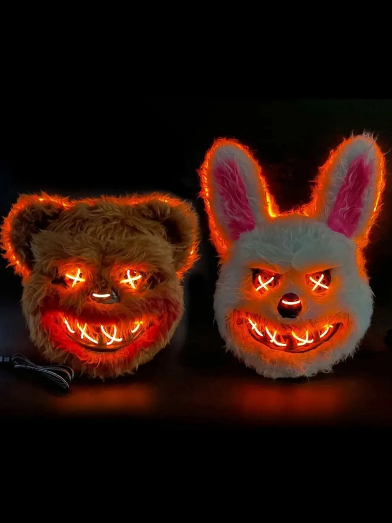 Terror-glowing-mask-bloody-plush-rabbit-screaming-mask-role-playing ...