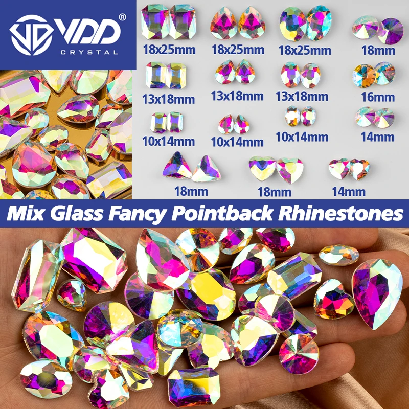 VDD-30-60Pcs-Mix-Shape-Glass-Fancy-Pointback-Rhinestone-Crystal-Glitter ...